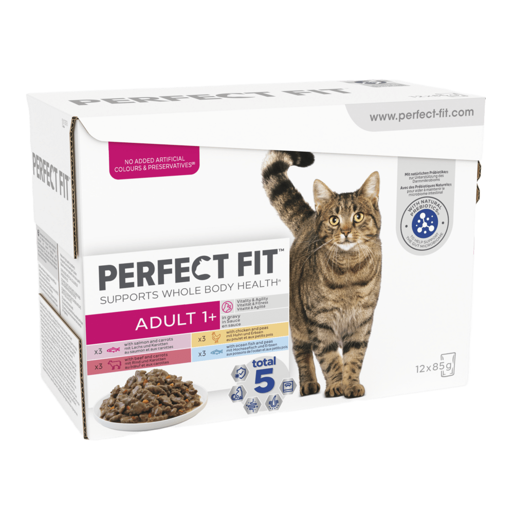 PERFECT FIT™ Cat Food Pouches Mixed 12 x 85g